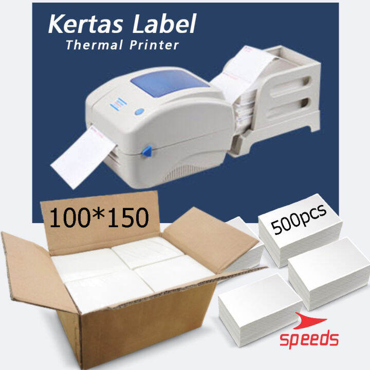 [500 Lembar Dilipat] A6 Termal Label Stiker Pengiriman Label AWB ...