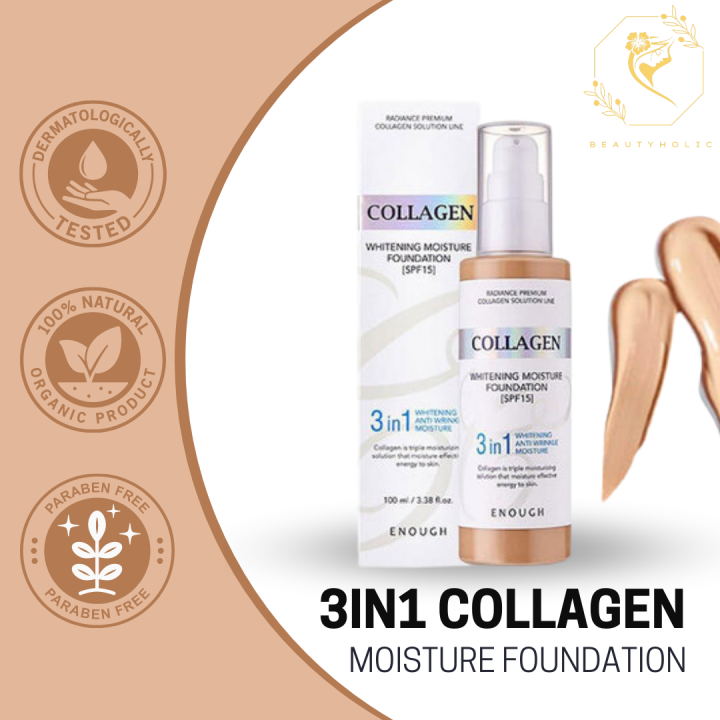 3IN1 ENOUGH COLLAGEN WHITENING MOISTURE FOUNDATION SPF15 | Lazada PH