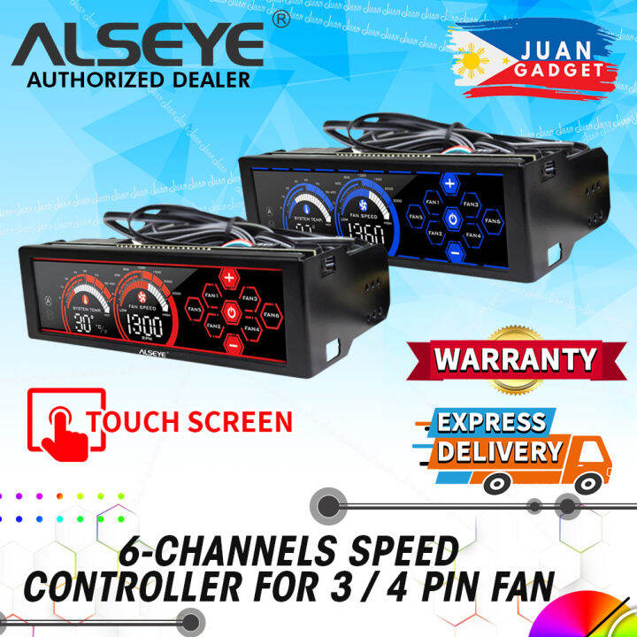 Alseye A-100L 6 Channels Computer Fan Controller with 5.25Inches LCD ...