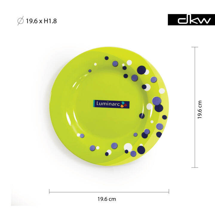 LUMINARC ARC-65778 จานแบน 7.5 นิ้ว (สินค้านำเข้า) GOMETTE BLUE RIMLESS ...