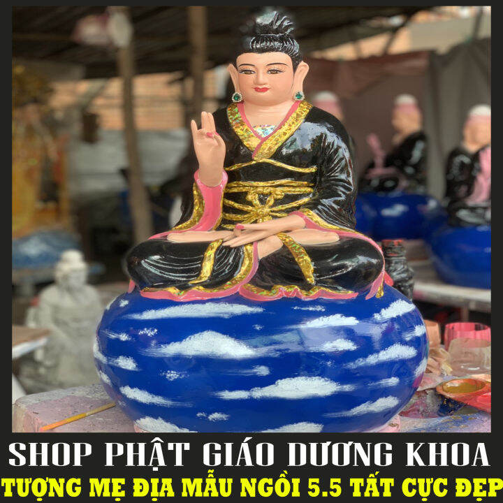 Tượng Mẹ Địa Mẫu Diêu Trì ngồi 55 cm bằng thạch cao, xi măng, bột đá ...