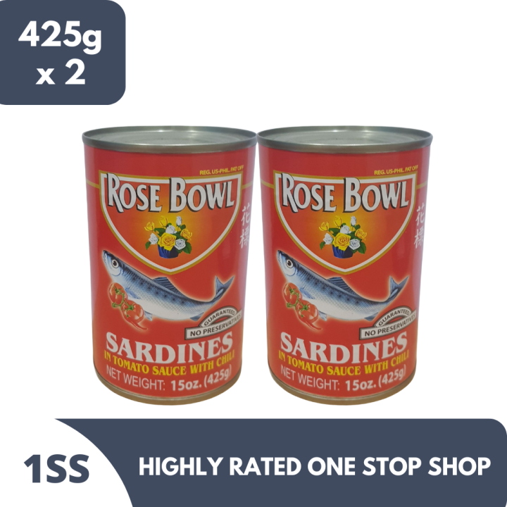 Rose Bowl Sardines in Tomato Sauce with Chili 425g x 2 | Lazada PH