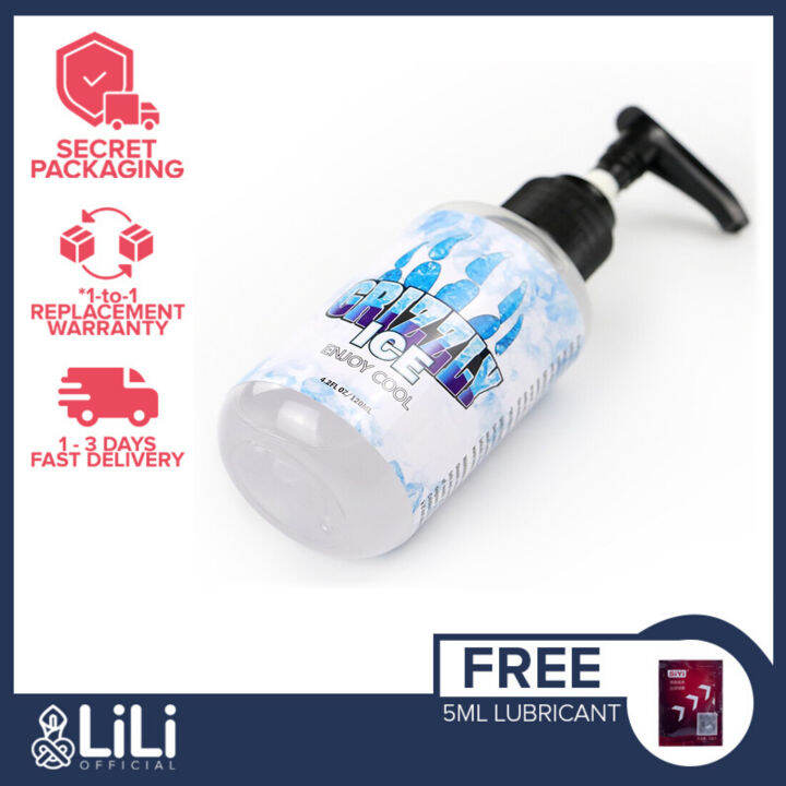 LiLi GRIZZLY Ice Cool 120ml Premium Personal Lubricant Vagina Anal Lube ...
