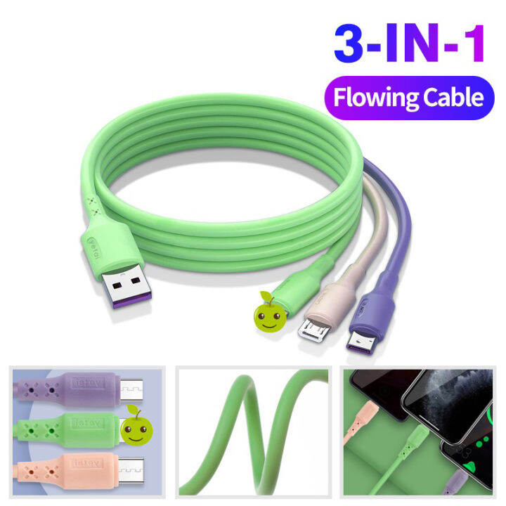 【Ready Stock】2A 3 in 1 Liquid Silicone Micro USB Type C Fast Charging ...