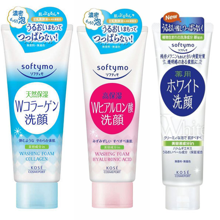 Kose Cosmeport Softymo Cleansing Foam Whitening/Collagen/Hyaluronic acid 150g | Lazada