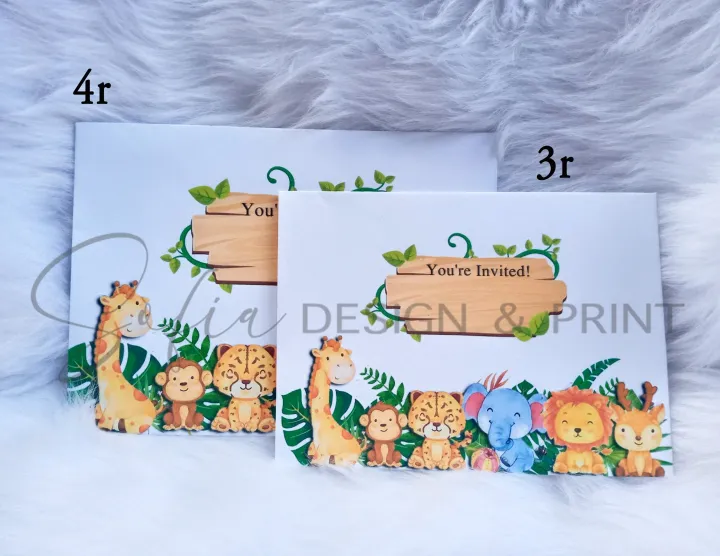 Safari printed for BOYS White Envelopes (100 gsm)for Invitation Card ...