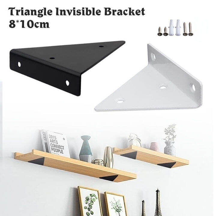 2PCS Triangle Shelf Bracket Hidden Floating Shelves Support for ...