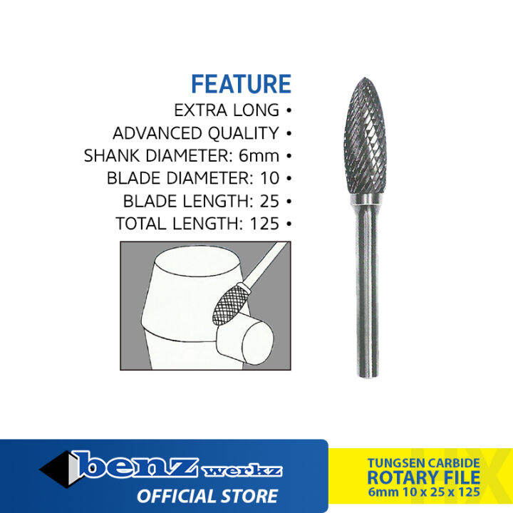 [GX-10120] Mata Tuner 6mm 10x20x120 Extra Long / Tungsten Carbide ...