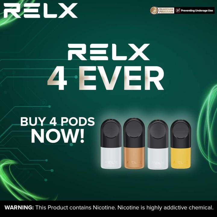 RELX PROMO - RELX 4 EVER (4 PODS FOR ONLY 800 pesos) - (VAPE JUICE) For ...
