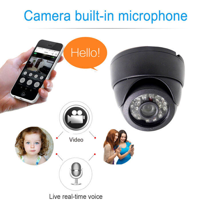 Mini WIFI IP Camera Home Security Audio Wireless Night Vision CC Dome ...
