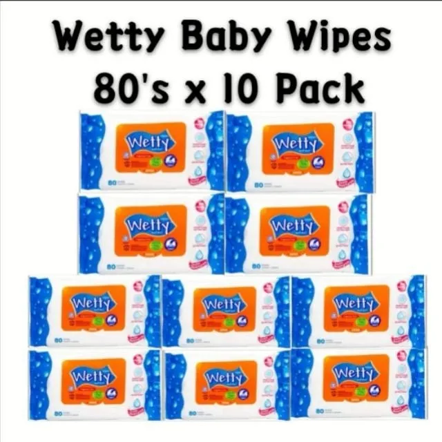 Wetty Wet Wipes 80s X 10 PACK (Fragrance Free) | Lazada
