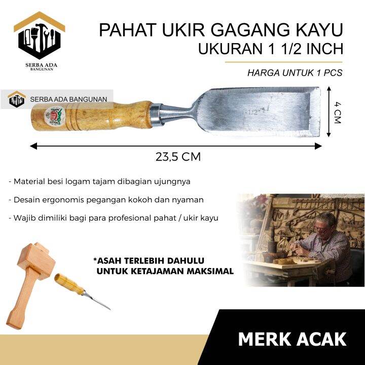 Alat Pahat Kayu Ukir Kayu Pahat Lokal Kikir Gagang Kayu Palu Tembok Ukiran Grafir Pen Ukir Seni ...
