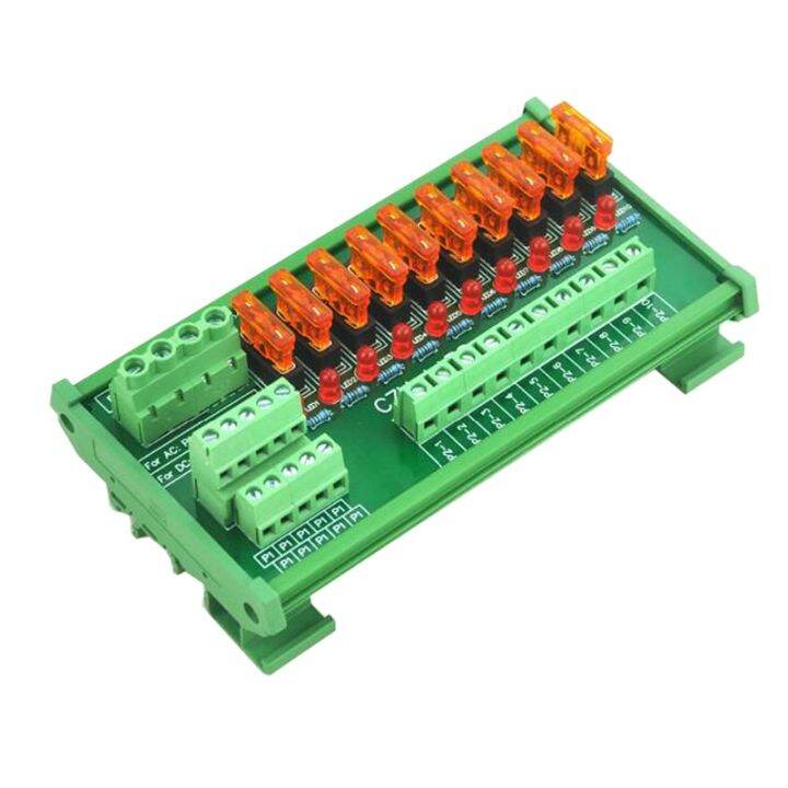 DIN Rail Mount 10 Position Power Distribution Fuse Module Board, For AC ...