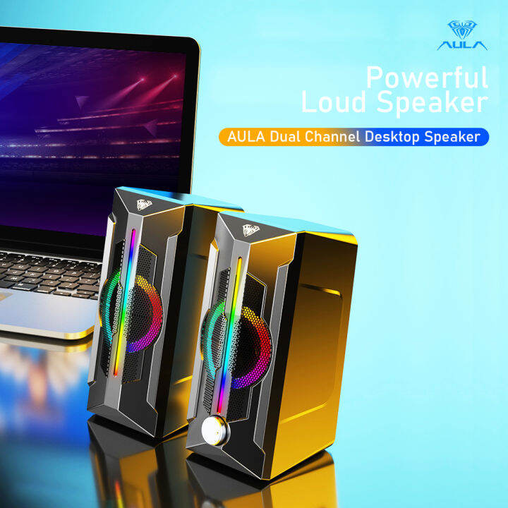 AULA N522 Wired Dual Channel Desktop Speaker Stereo Surround Sound ...