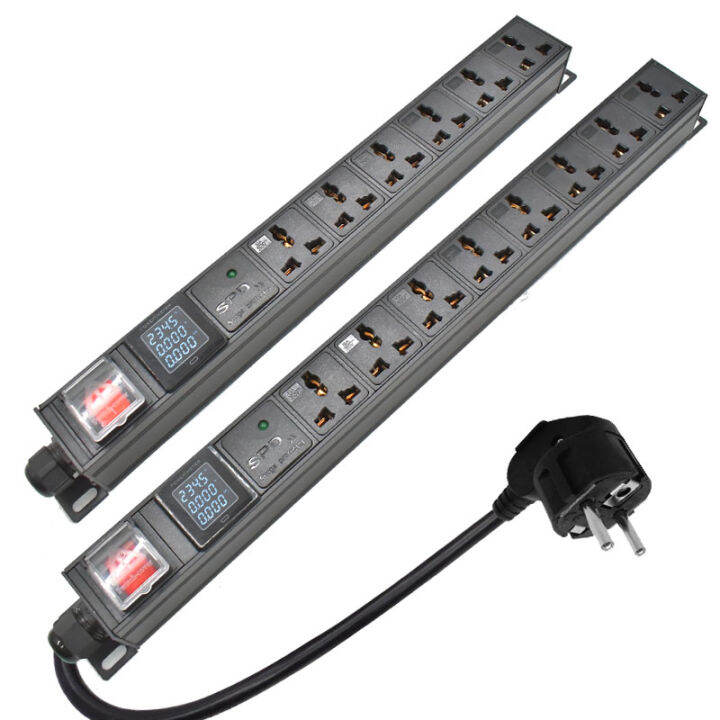 PDU power strip network cabinet rack 2-20AC 10A universal socket LED ...