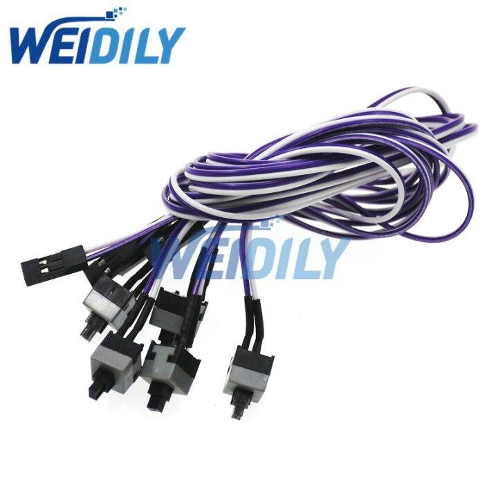 5PCS PC Power Momentary Push Button Switch Connector Cable Reset Line ...