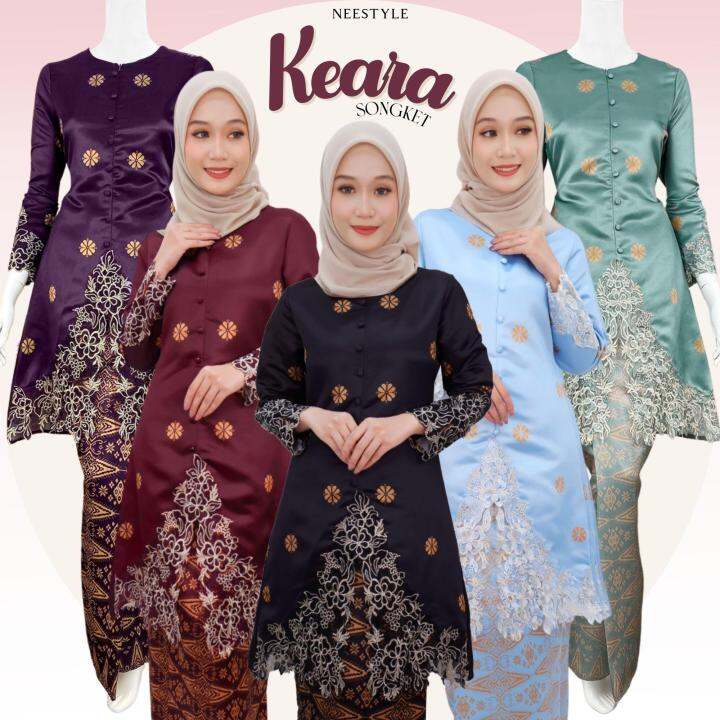 [NEESTYLE] KEARA PLUS SIZE • Baju Kurung Moden Printed Corak Songket ...