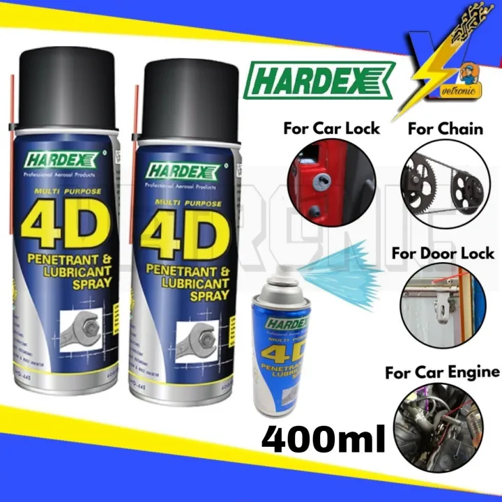 HARDEX HD440 4D PENETRANT & LUBRICANT SPRAY (400ML HD440) ANTI RUST | Lazada