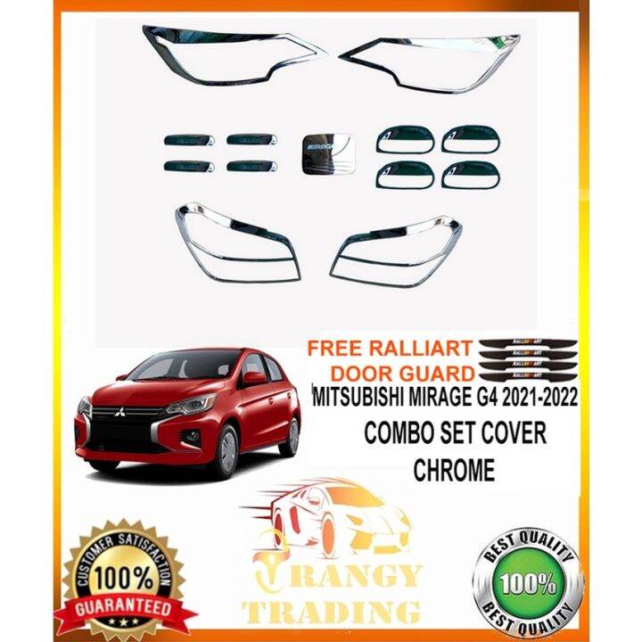 Mitsubishi Mirage G4 2021 to 2023 Garnish Combo set cover Chrome 2022 ...