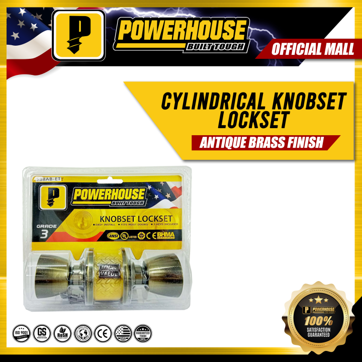 POWERHOUSE PRO SERIES Cylindrical Entrance Lockset PH588ABET Antique ...