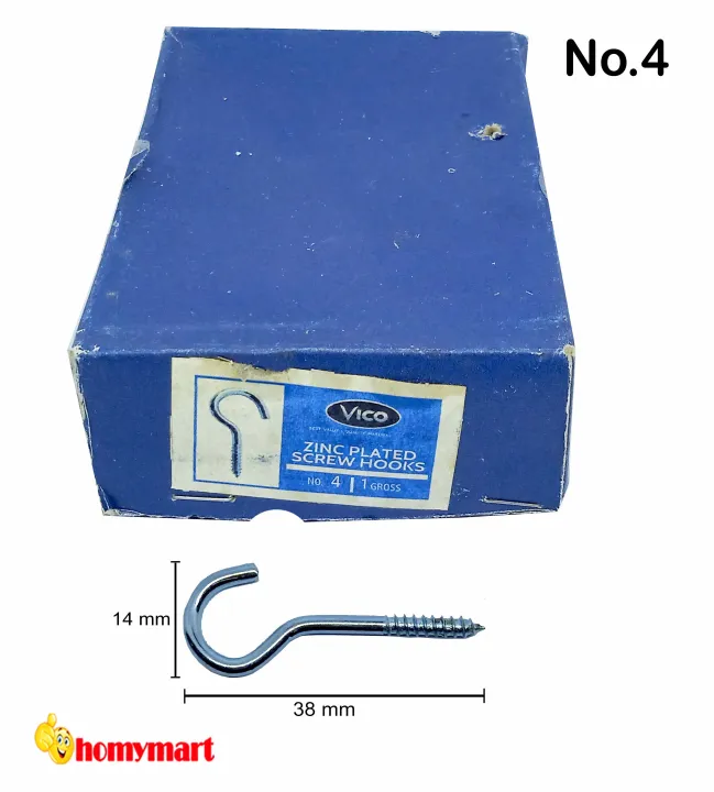 1 box sekrup hak mata buka no 4 (300gr/1 gross) vico ring skrup chrome ...