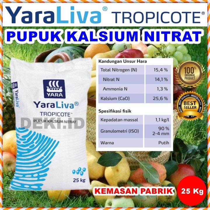 Tropicote 25 Kg YaraLiva Pupuk Kalsium Nitrat Yara Liva Kemasan Pabrik ...
