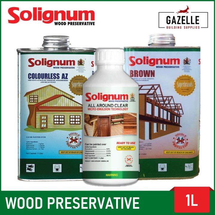Solignum Wood Preservative All Around Clear Low Odor Colorless AZ Brown ...