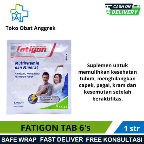 FATIGON TAB 6'S/FATIGON PUTIH TAB/PENGHILANG PEGAL/KERAM/KESEMUTAN ...