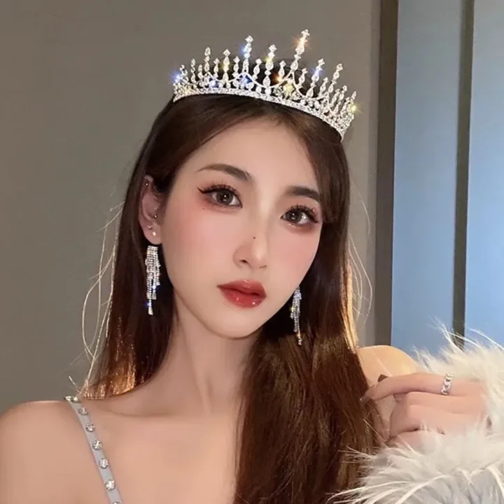 HHGY สง่างาม งดงาม ผู้หญิง เจ้าหญิง ที่คาดผม เครื่องประดับผม สาว มงกุฎ ...