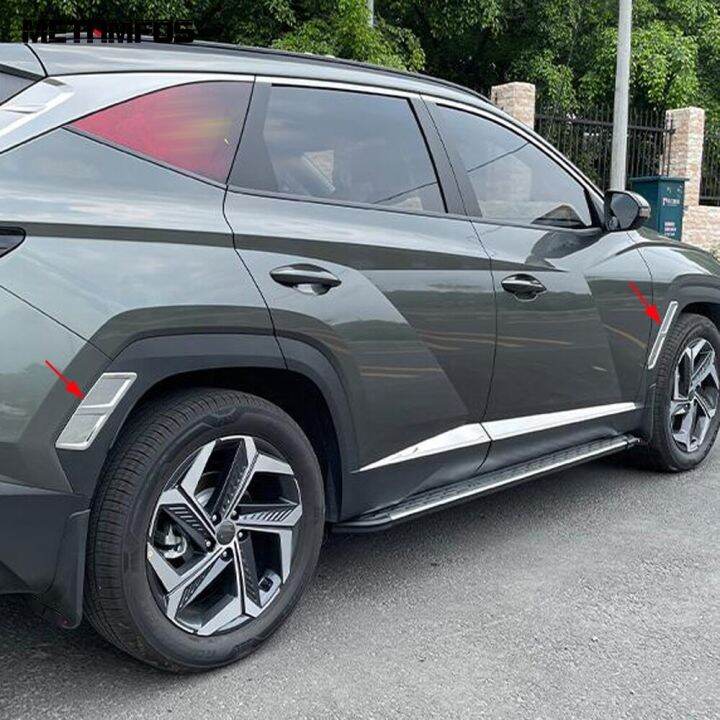 For Hyundai Tucson 2021 2022 Carbon Fiber Front Rear Wheel Eyebrow Trim ...