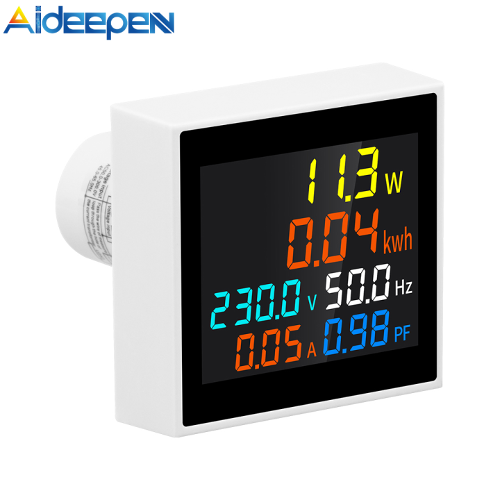Aideepen AC50-300V LCD Display Digital Current Voltage Multimeter Power ...