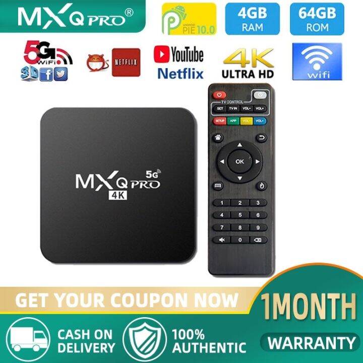 mxq pro tv box 4k 5g 4gb 64gb android smart digibox tv box for tv ...