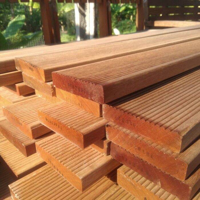 Decking Asli Kayu Bengkirai Batangan Panjang 100cm x lebar 9cm | Lazada ...