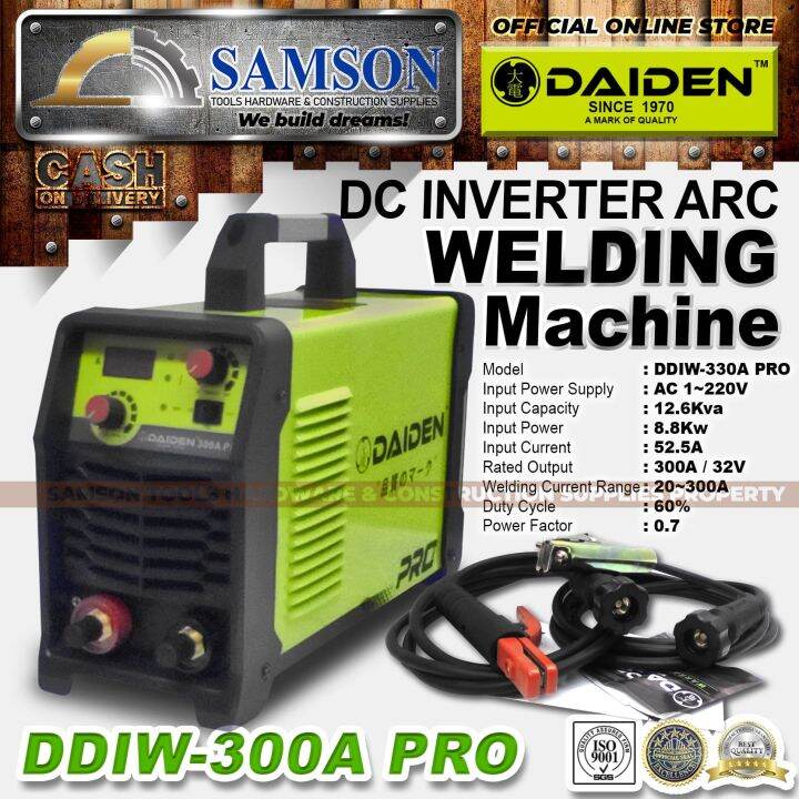 DAIDEN Japan 300A DDIW DC Inverter PRO ARC Welding Machine (DDIW-330A PRO) *SAMSON TOOLS ...