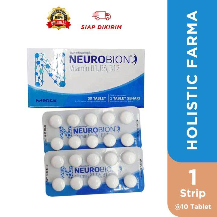 Neurobion Putih 1 Strip isi 10 Tablet vitamin neurotropik Vitamin B1 ...