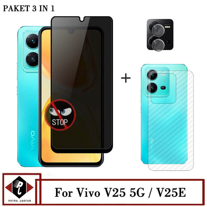 Promo Paket 3in1 Tempered Glass Layar Privasi Vivo V25 5G / V25E Free Anti Gores Kamera dan ...