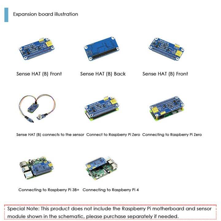 Waveshare Sensor Expansion Board I2C 3.3V for Raspberry Pi Barometer ...