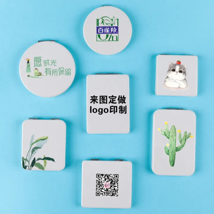Small mirror custom logo QR code lettering advertisement diy custom ...