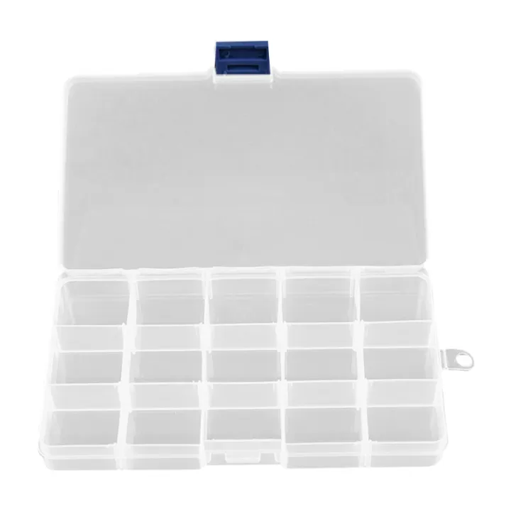 Multi Compartment Clear Storage Box Jewelry Beads Organizer Container ...