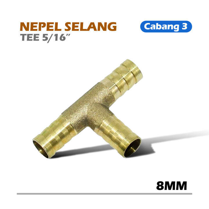 Konektor T 3 Cabang Copper Kuningan Brass - Cabang Jalur Selang Dari 1 Jalur Input Menjadi 2 ...