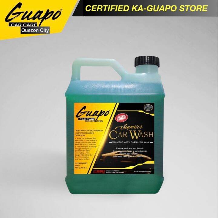 Guapo Car Care Superior Car Shampoo w/ Carnauba Wax Motor Wash Shampoo ...