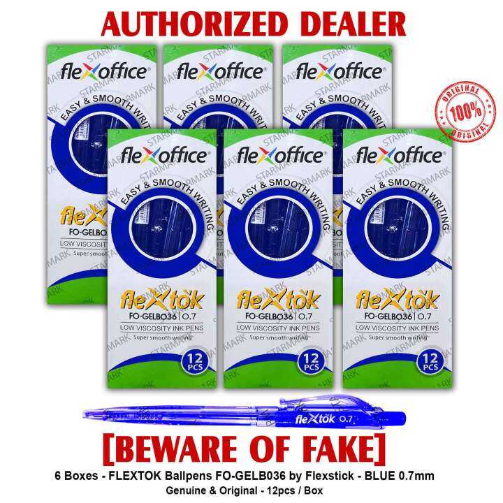 Flextok Ballpen Ballpens 0.7mm BLUE Retractable by Flexstick Flexoffice ...