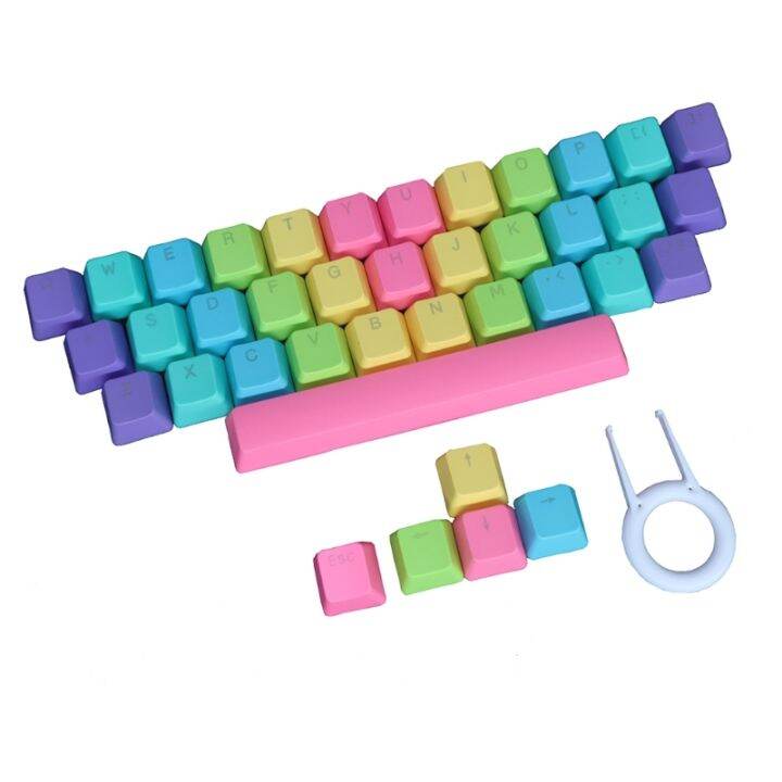 Rainbow 39 Keys Thick PBT Keycaps Double Shot Keycap for Cherry ...