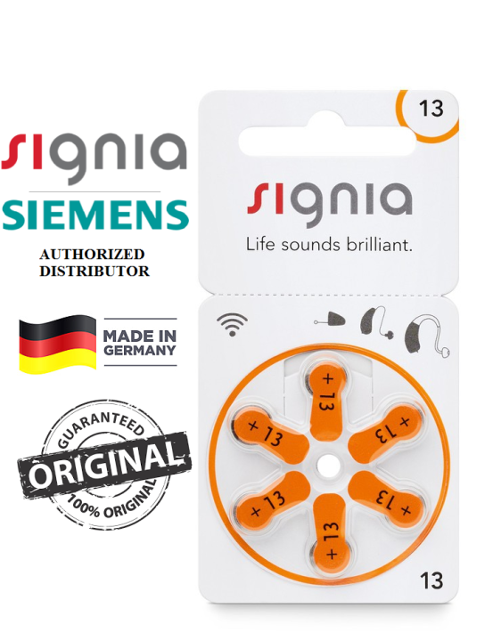Exp: 1/2026, 10-Packs, 60 Batteries, Size 13 Siemens Signia Hearing Aid ...
