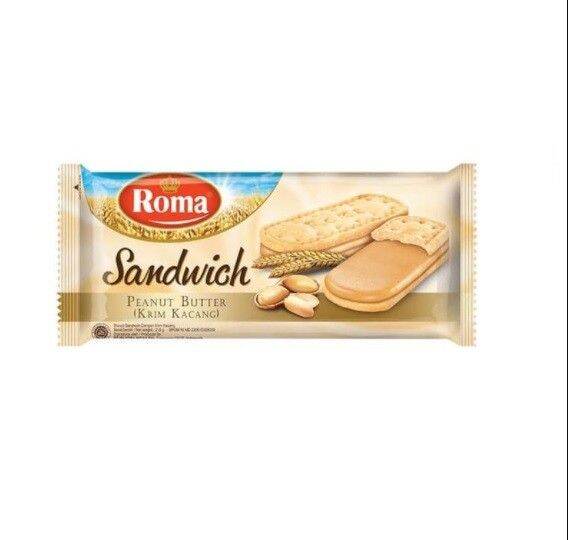 Biskuit Roma Selai Kacang Roma Biscuit Sandwich Peanut Butter 216 Gram ...