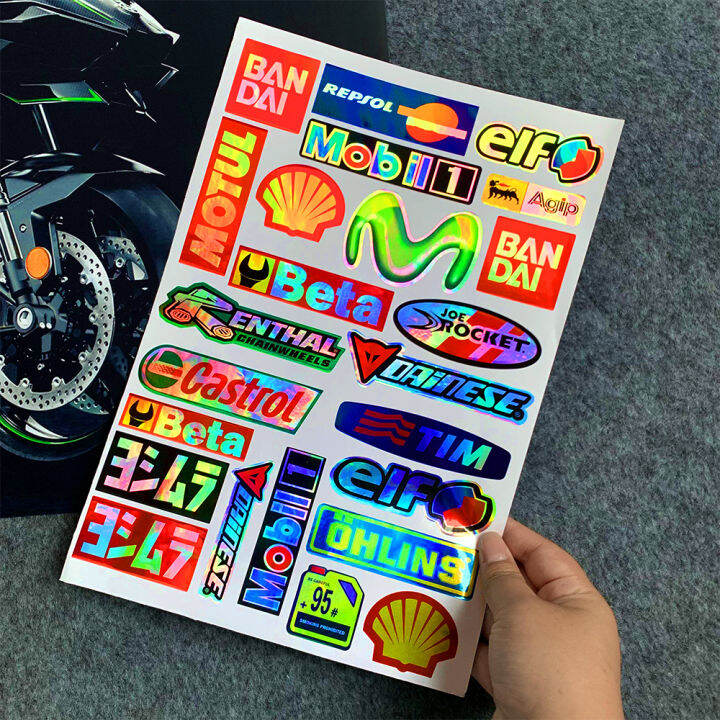 Laser Rainbow Racing Styling Motorcycle Sponsor Stickers Monster K&N ...