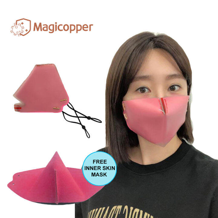 Magicopper Antimicrobial Copper Mask ver. 2.0 (Pink) | Lazada PH