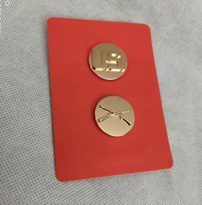 PAIR OF WWII WW2 US MONOGRAM ARMY INFANTRY OFFICER COLLAR PIN INSIGNIA ...