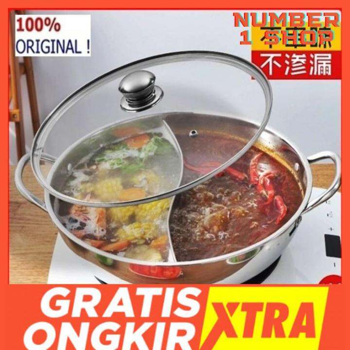 Panci Steamboat Shabu Shabu 2 Sekat 30 Cm - Toko Kami Menyediakan Panci ...