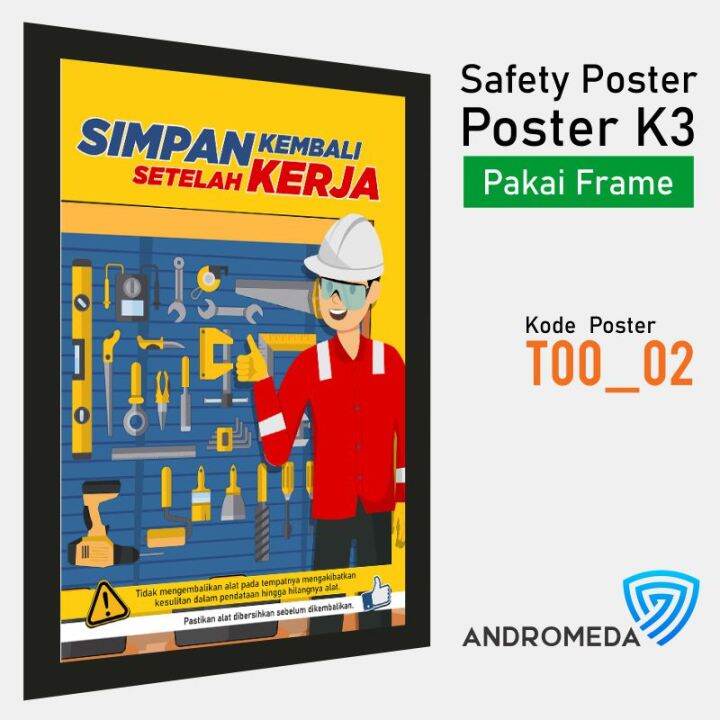 Safety Poster K3 : 5R 5S Kerapihan Tempat Kerja Alat + Frame | Lazada ...